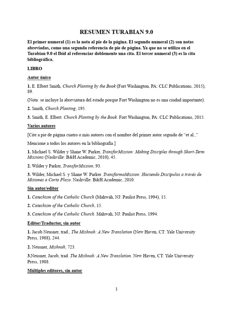Turabian 9.0 Resumido FTBG | PDF