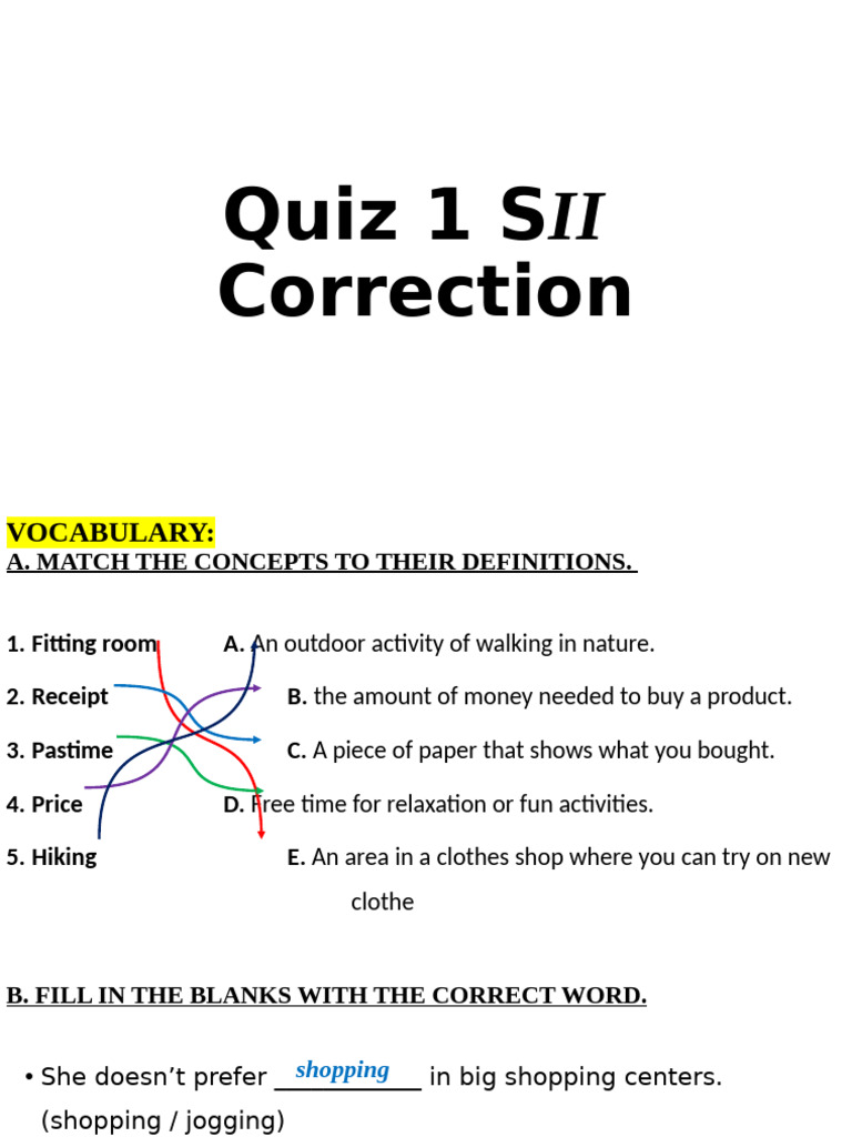 CCquiz 1 Correction SII | PDF | Linguistics