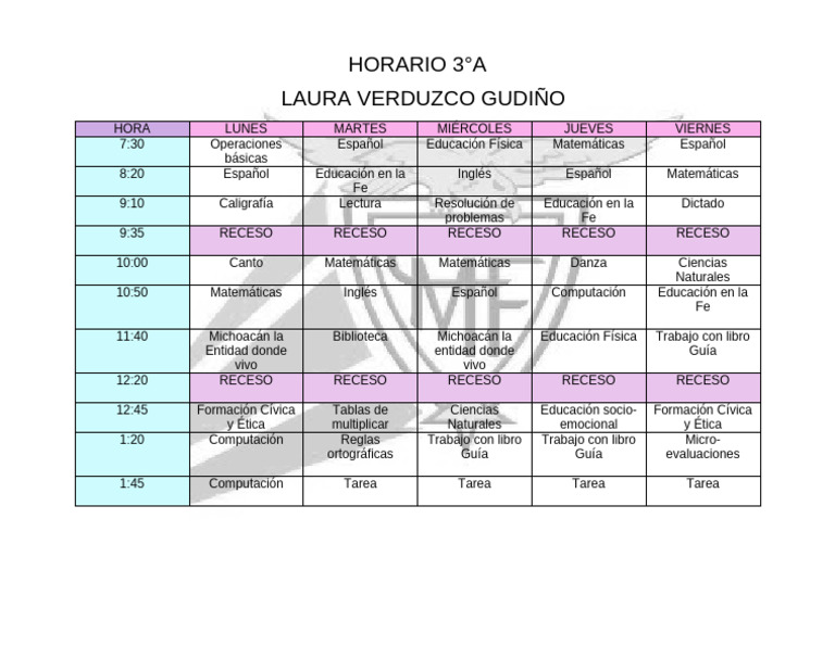 Horario 2022-2023 | PDF