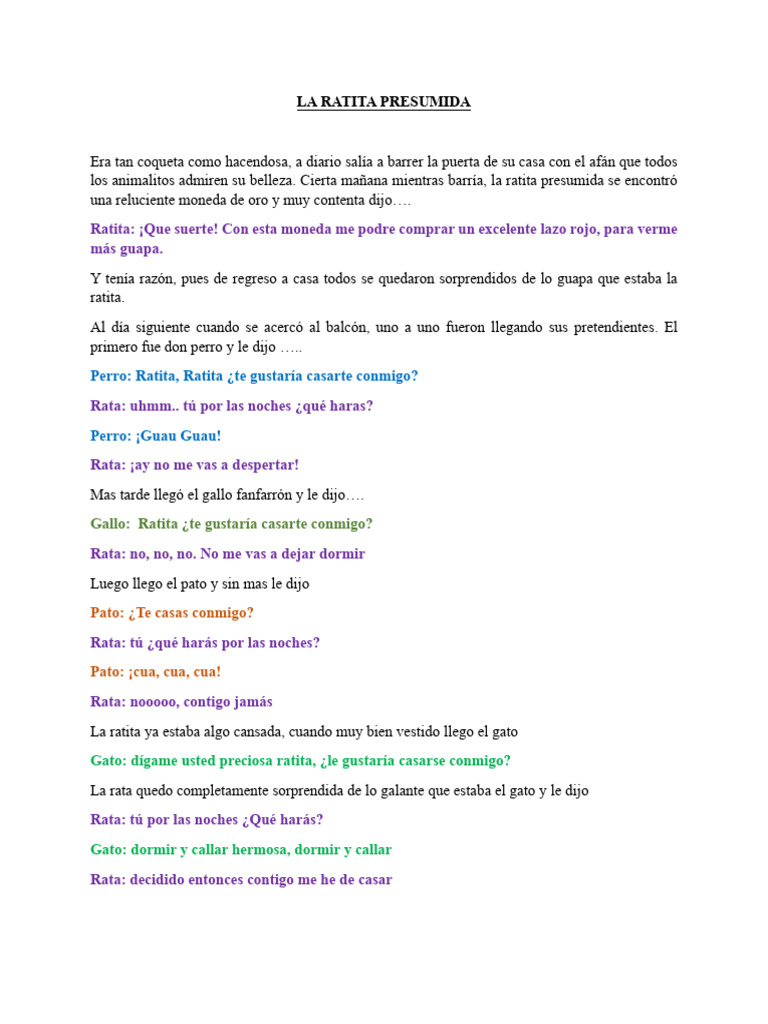 La Ratita Presumida | PDF