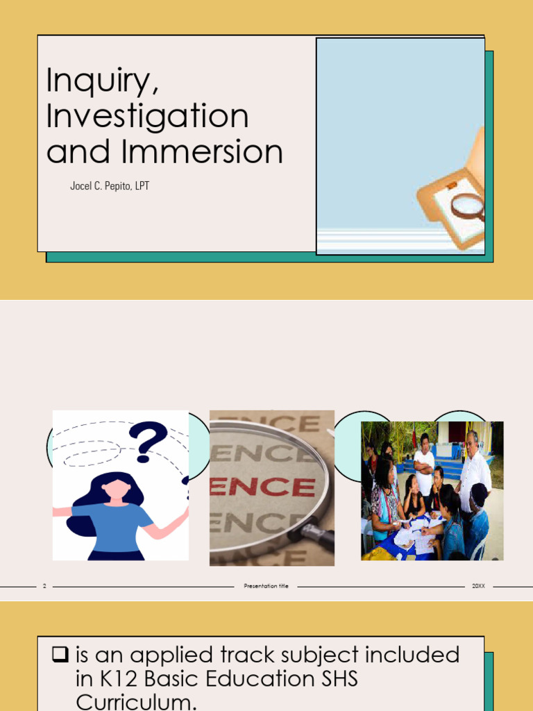Inquiry Investigation and Immersion Lesson | PDF | Qualitative Research ...