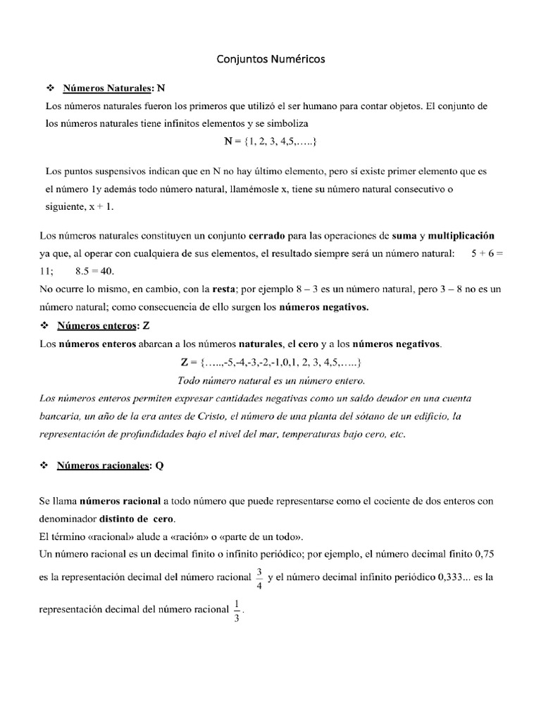 Conjuntos Numéricos | PDF