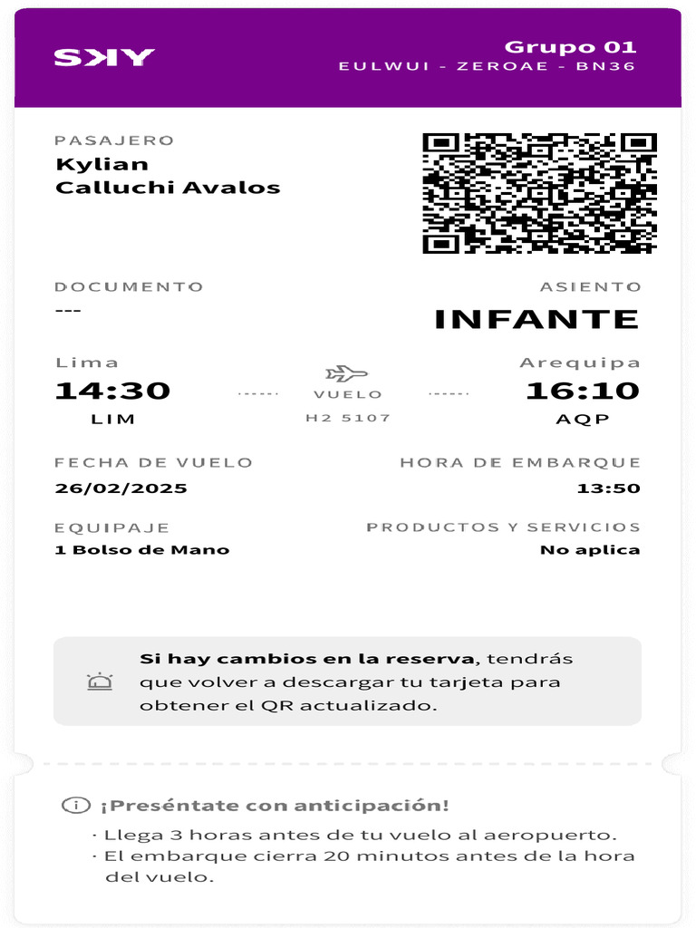 Boarding Pass CC57501D0001 INF | PDF