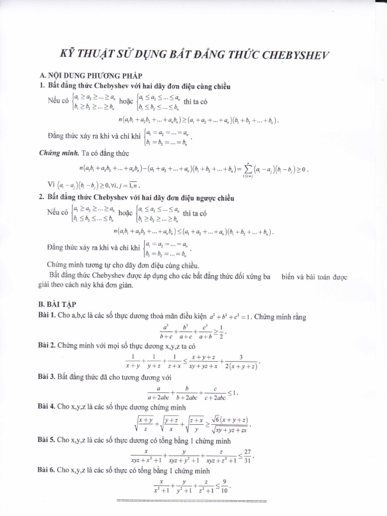 2.Bdt Chebyshev Giai | PDF