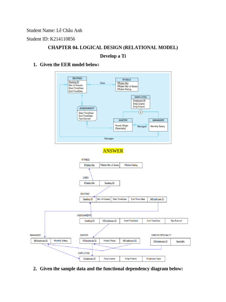 231is9301 Chapter 04 Assignment02 Lechauanh k214110856 | PDF