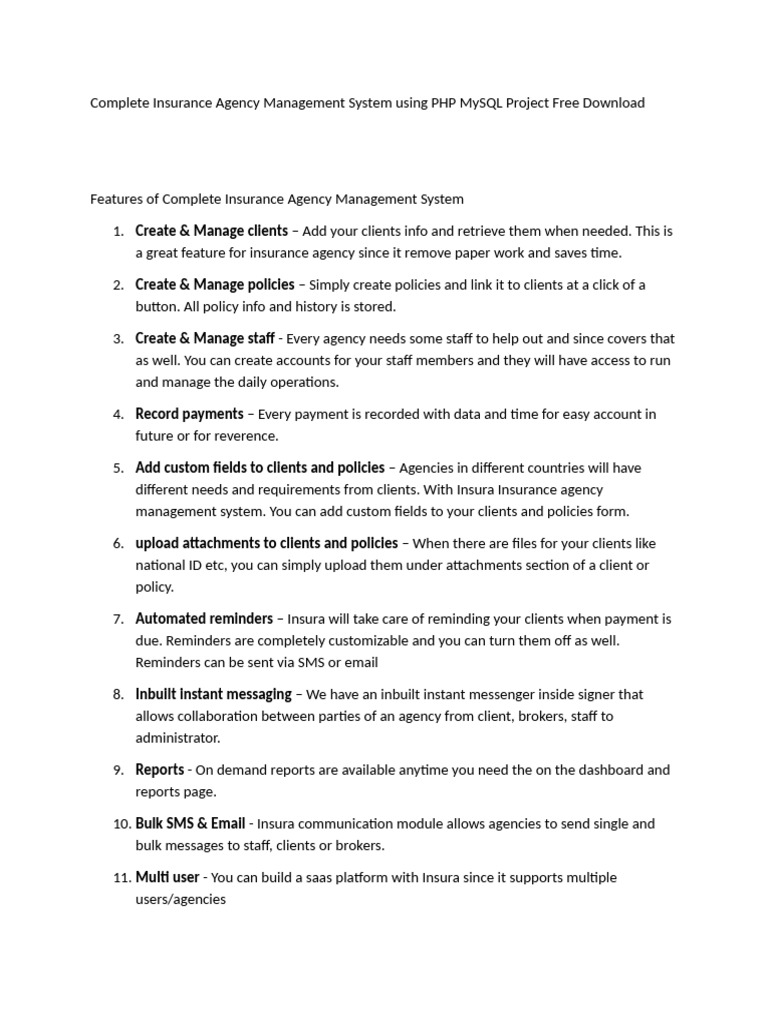 Complete Insurance Agency Management System Using PHP MySQL Project ...