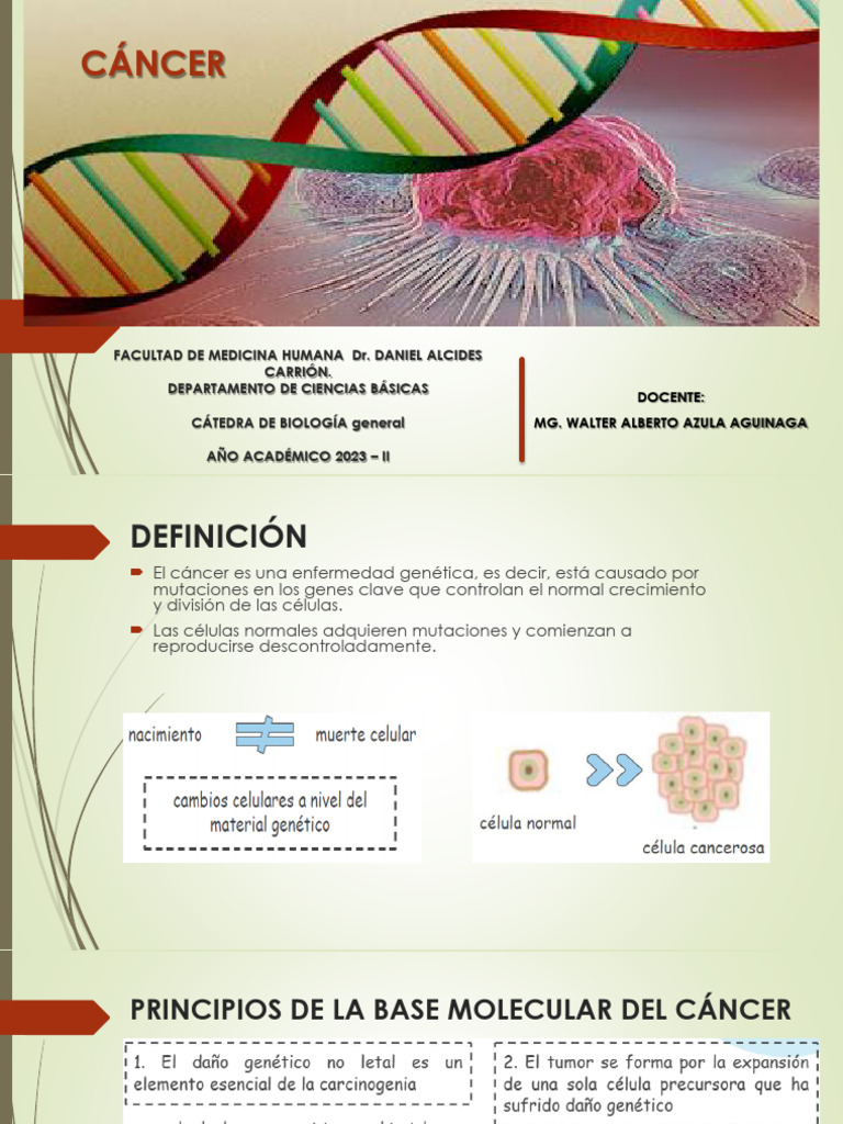 Cáncer: Definición y Principios Moleculares | PDF