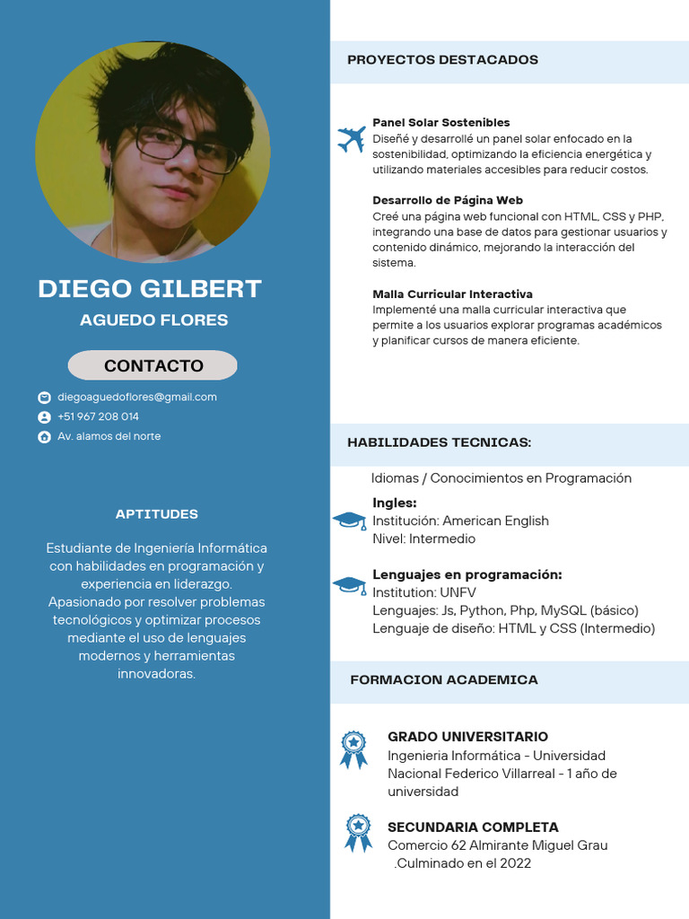 Blue Light Blue Color Blocks Flight Attendant CV | PDF | Php | Red mundial