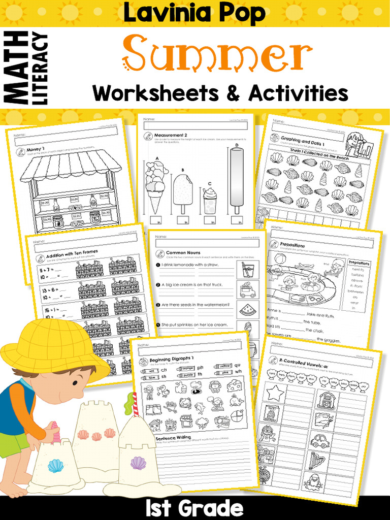 Demo Summer 1 ST Grade Worksheetsand Activities No Prep First Grade ...
