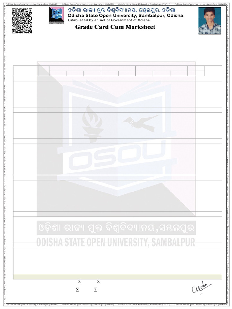 OSOU BAHI Marksheets Summary | PDF
