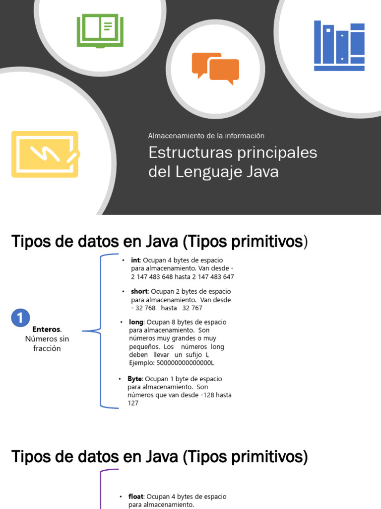 4)Estructuras Principales Del Lenguaje Java_ok | PDF | Variable (informática) | Tipo de datos