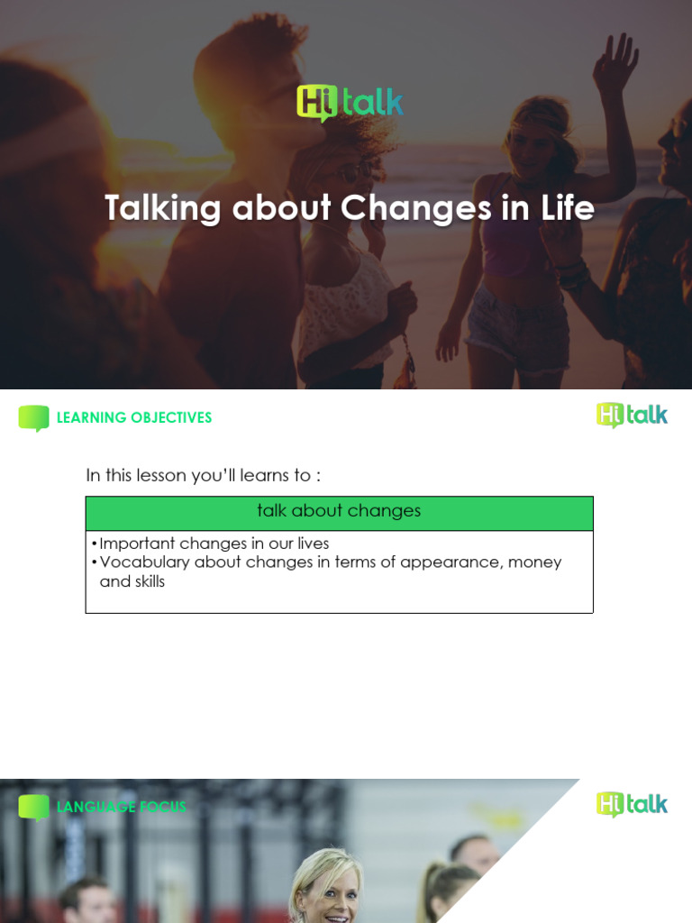 Talking About Changes in Life | PDF