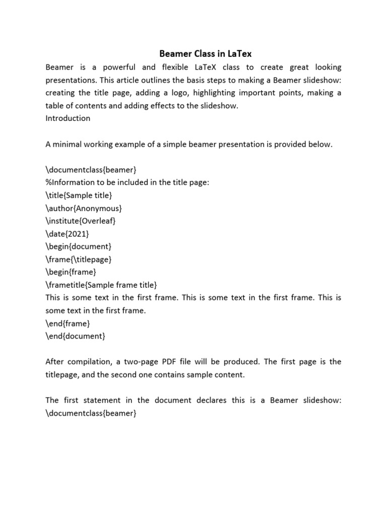 P1S2 Lab-10 LaTeX-Beamer Manual | PDF | Bracket | Computing