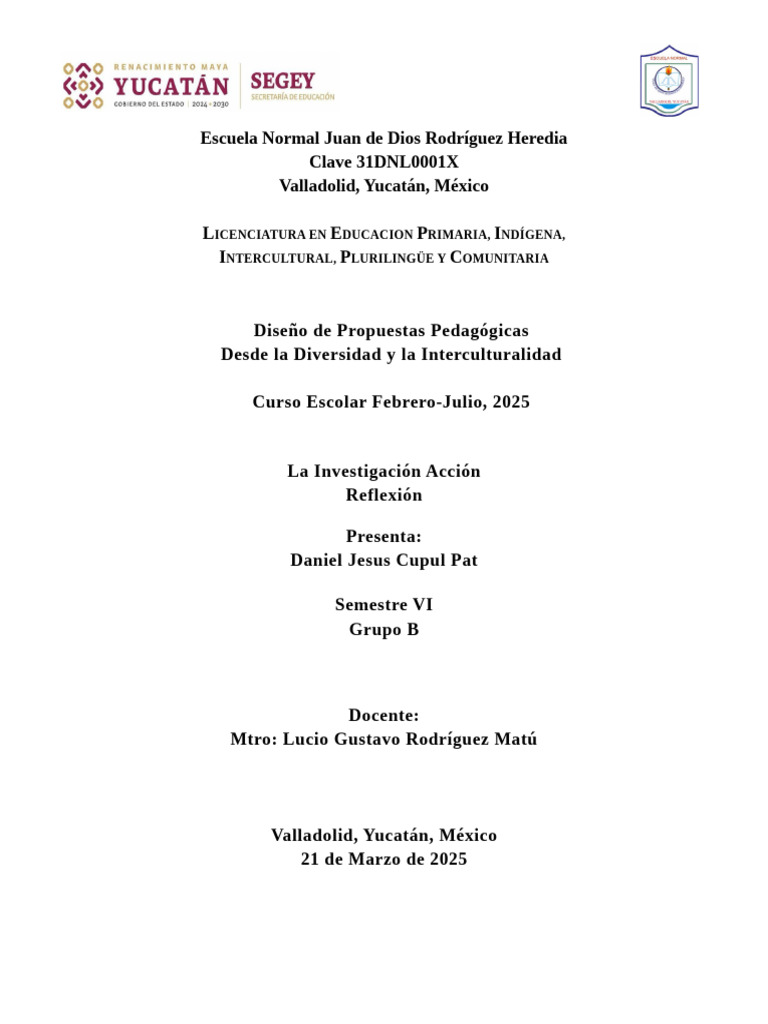 Act3 VIB Reflexión Cupul Daniel | PDF | Enseñando | Pedagogía