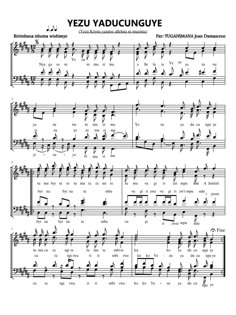 YEZU YADUCUNGUYE by Tuganimana | PDF