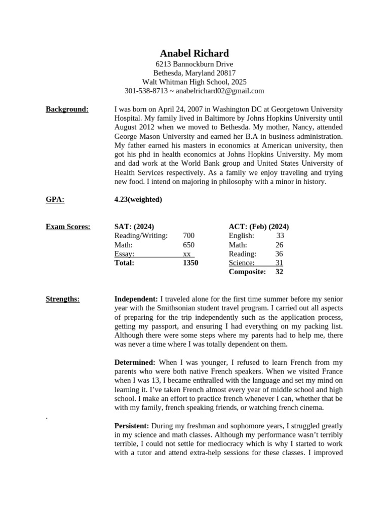 CC.2024-25. Richard - Anabel Drive Resume Template D1 | PDF