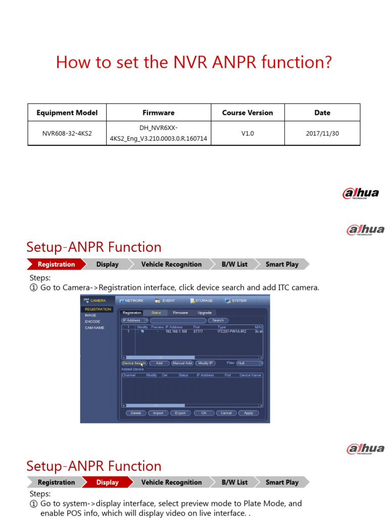 Camera Ip-Highlight Functions-Camera-1how To Set The NVR Anpr Function | PDF | System Software ...