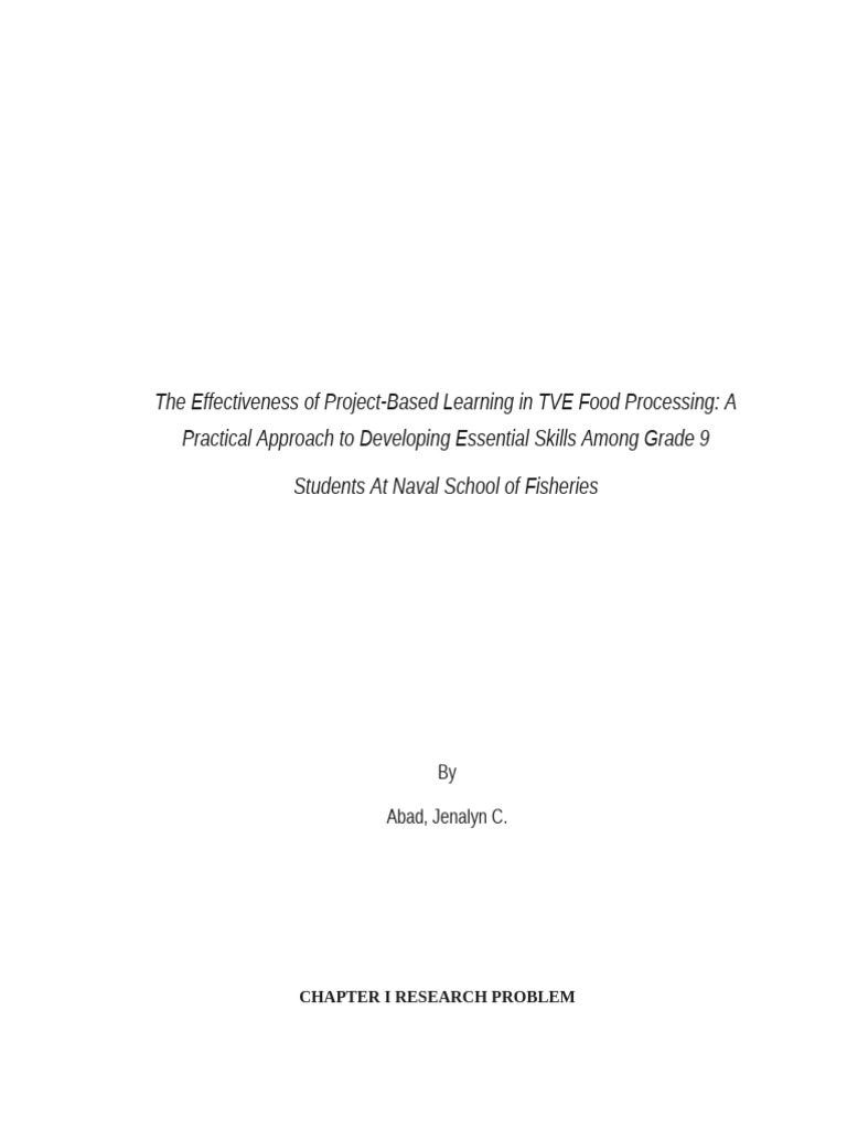 Chapter 1 Research Problem | PDF | Project Based Learning | Learning