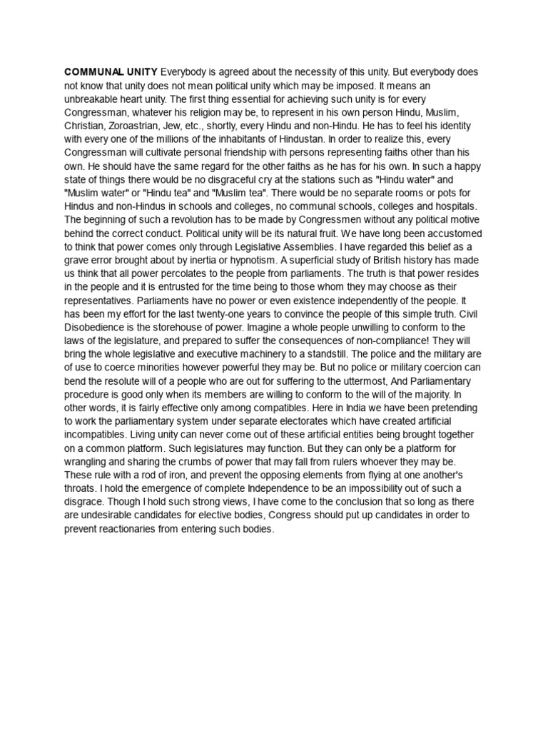 Communal Unity | PDF | Psychological Attitude | Religious Faiths