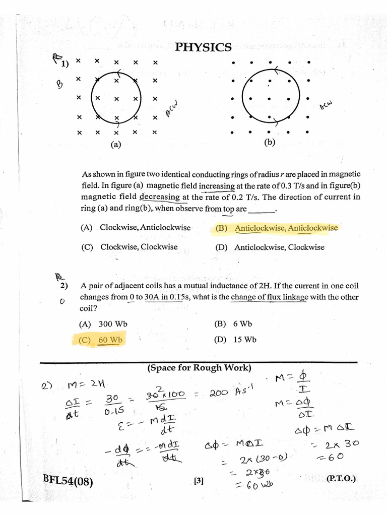 PHYSICS GUJCET ANSWER Key (2025) | PDF