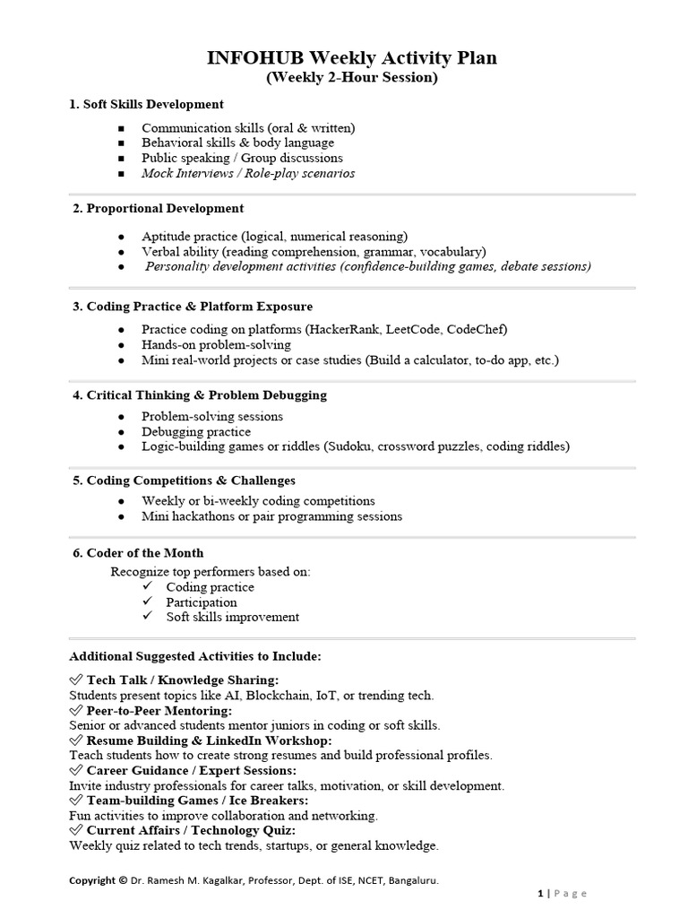 Activities of Infohub | PDF