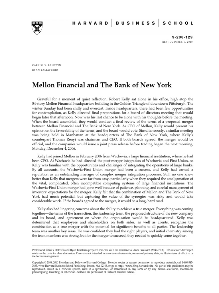 Case Mellon Financial and The Bank of New York | PDF | Securities (Finance) | Money