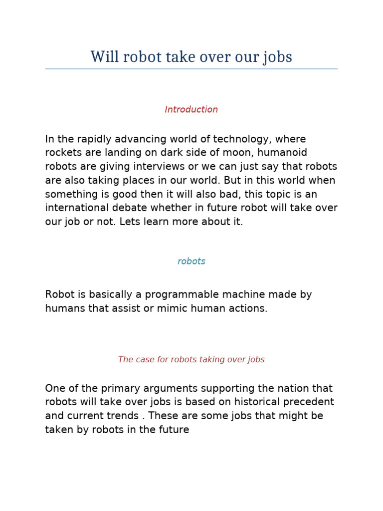 Robots and the Future of Jobs | PDF | Robot | Robotics