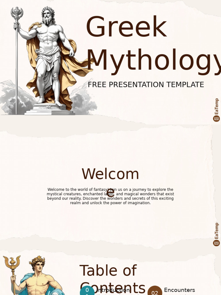 Greek Mythology Presentation Template | PDF | Dragon | Fantasy