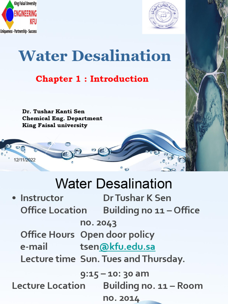 Lecture 1-Introduction and Overview | PDF | Desalination | Membrane