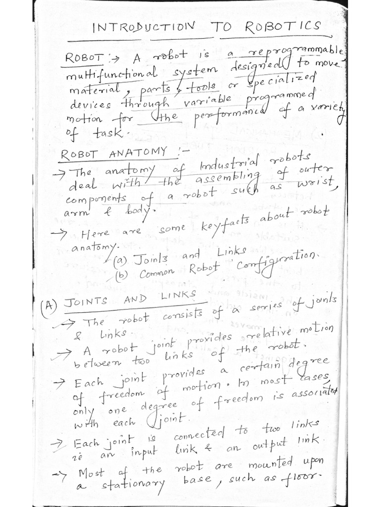 Introduction to robotics | PDF