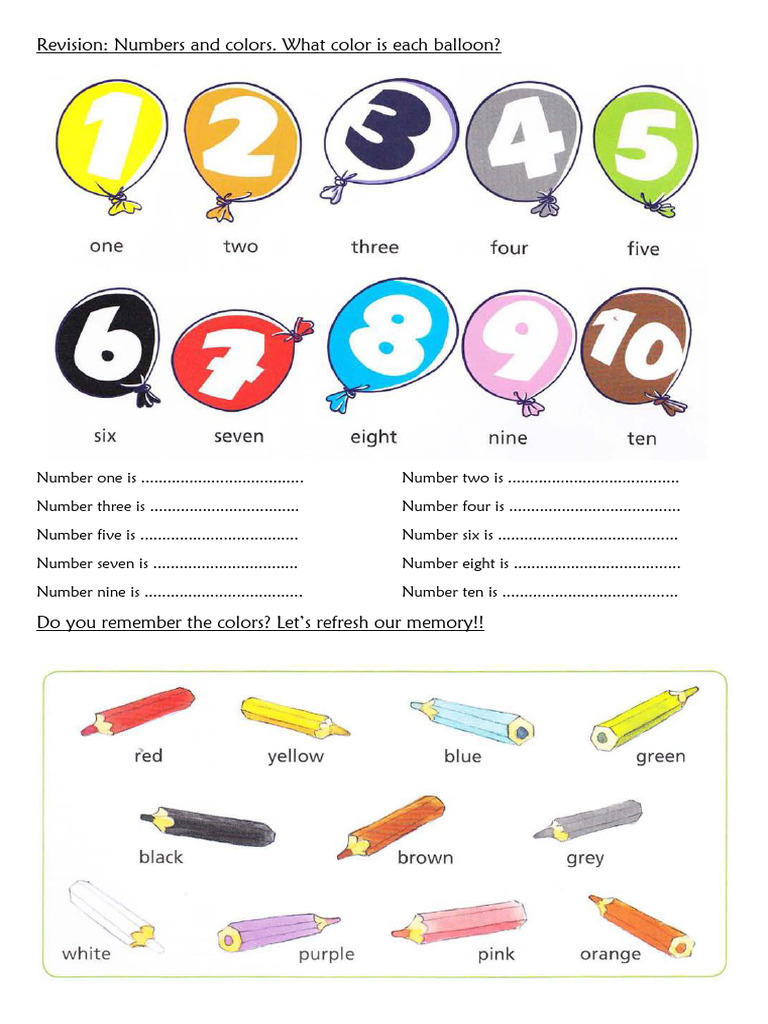 Archivo 3-Repaso de Números y Colores | PDF