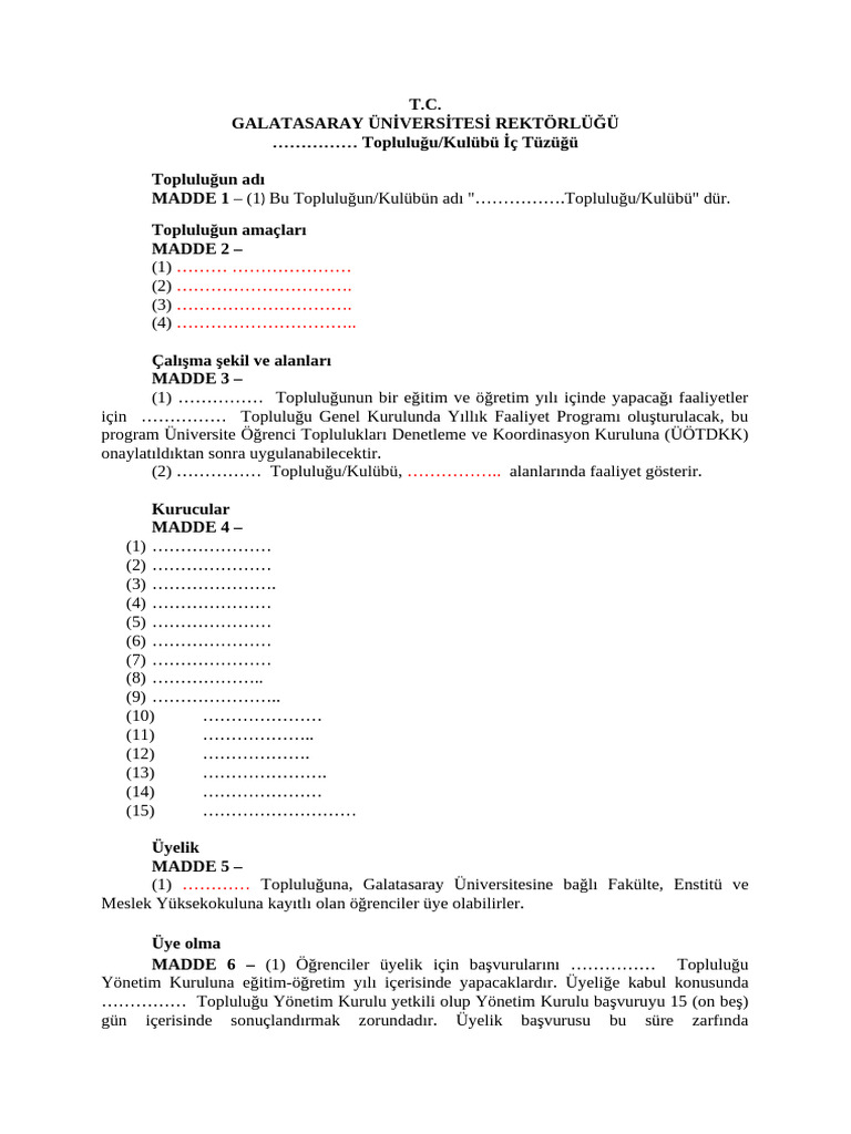 Ek 1 Kulup Ictuzuk Ornegi-456 | PDF