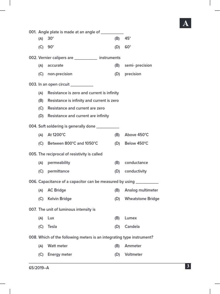 Model Question Paper | PDF | Pressure Measurement | Electronic Oscillator