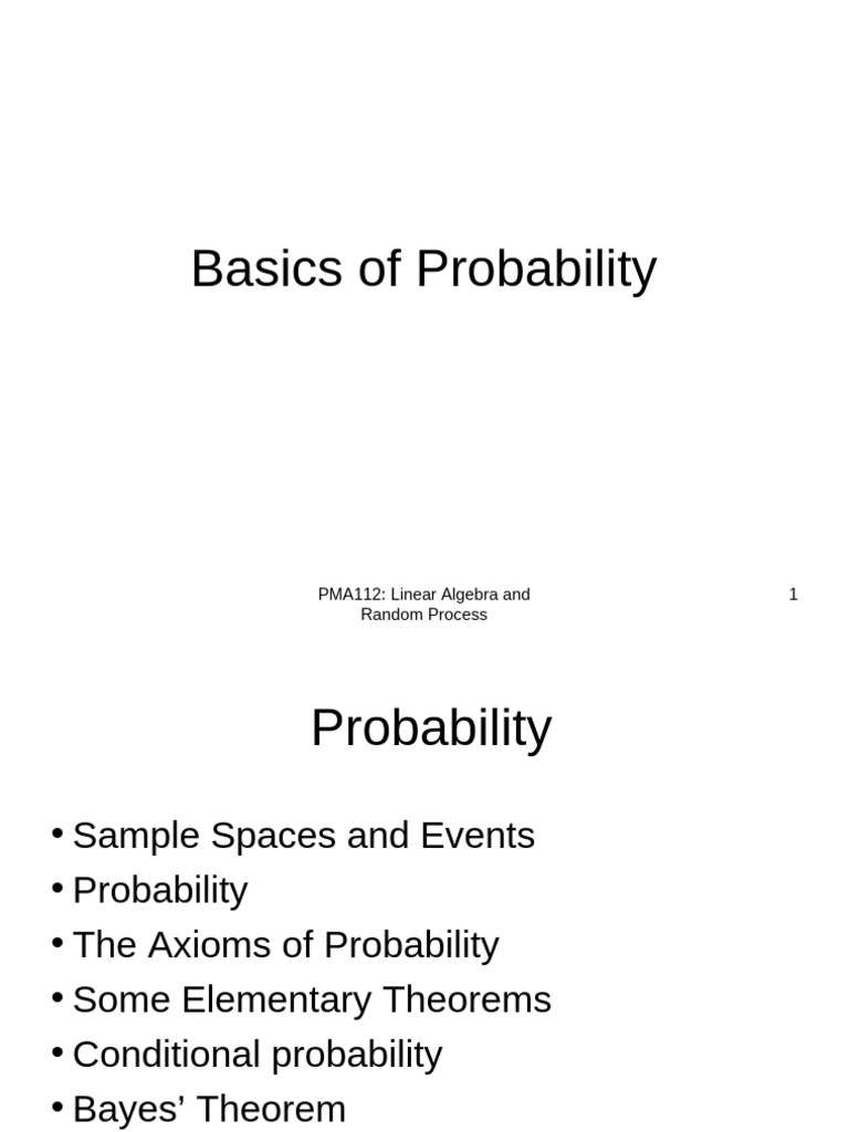 Basics of Probability | PDF | Probability | Probability And Statistics