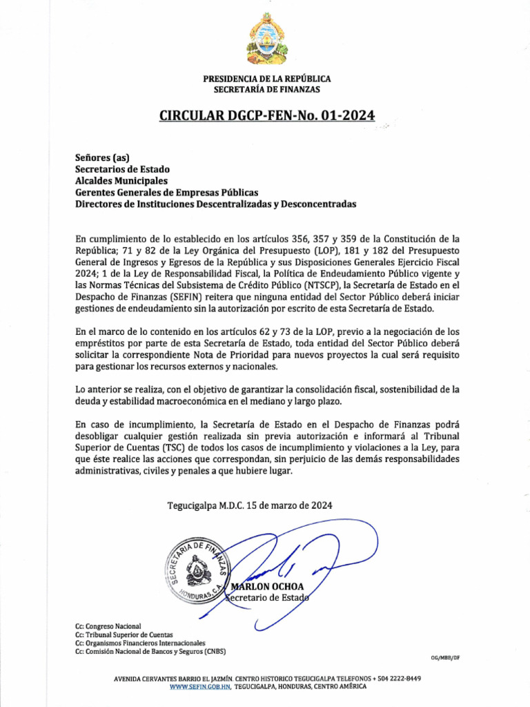 Circular DGCP Fen 001 2024 | PDF