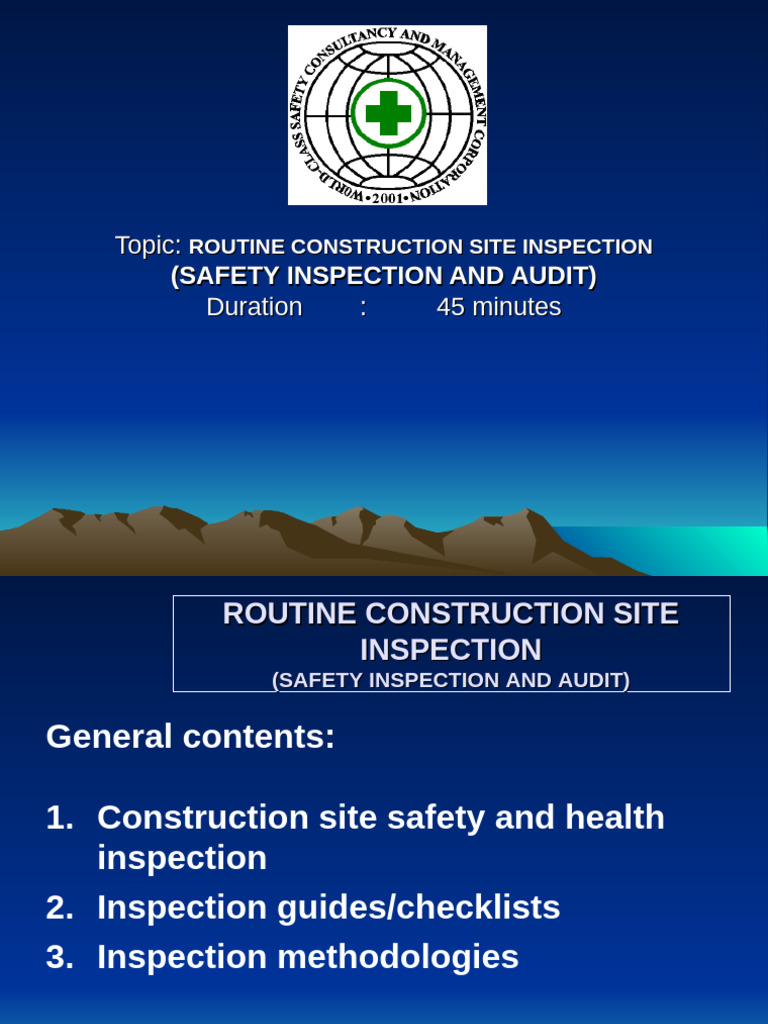 Routine Construction Site Safety Inspection | PDF | Safety ...