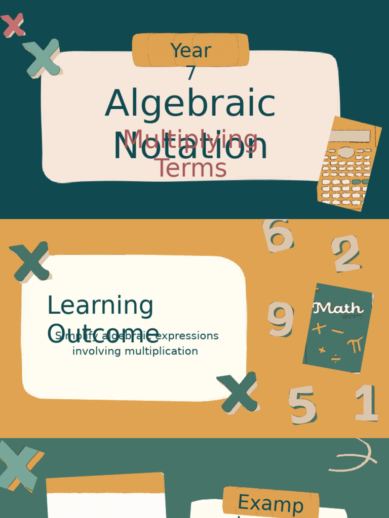 Algebraic Notation Multiplying Terms | PDF