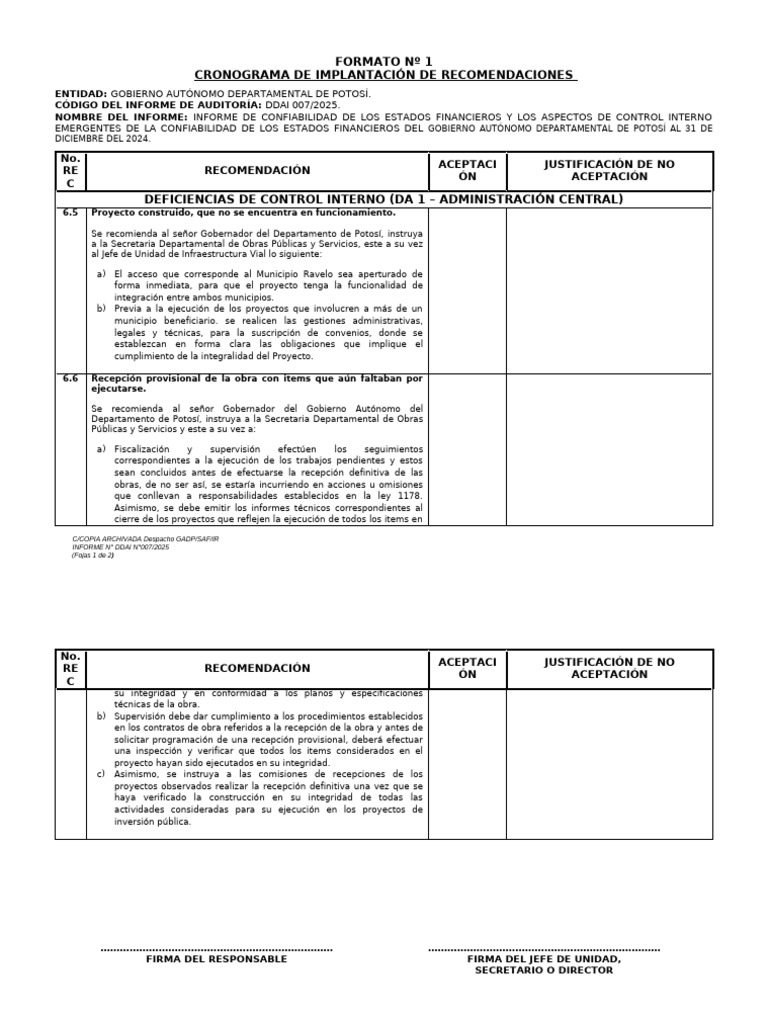 Da1 - Sops - Aceptación (Ddai #007-2025) | PDF