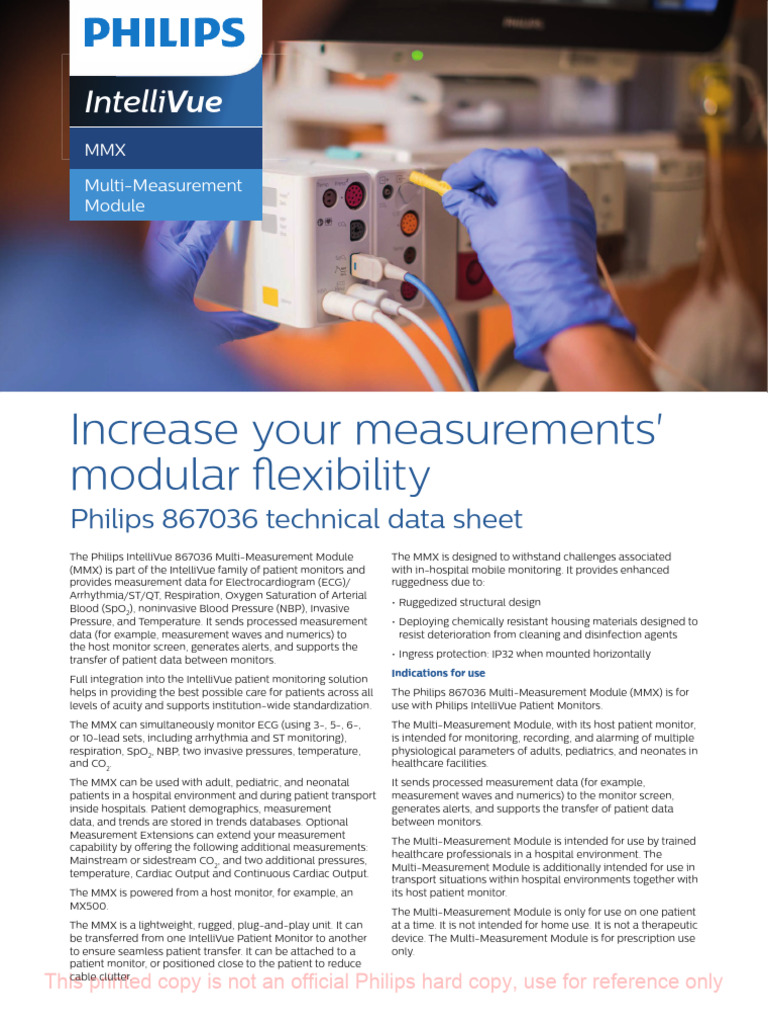 Brosura - Modul Masuratori Multiparamentri Philips IntelliVue MMX ...