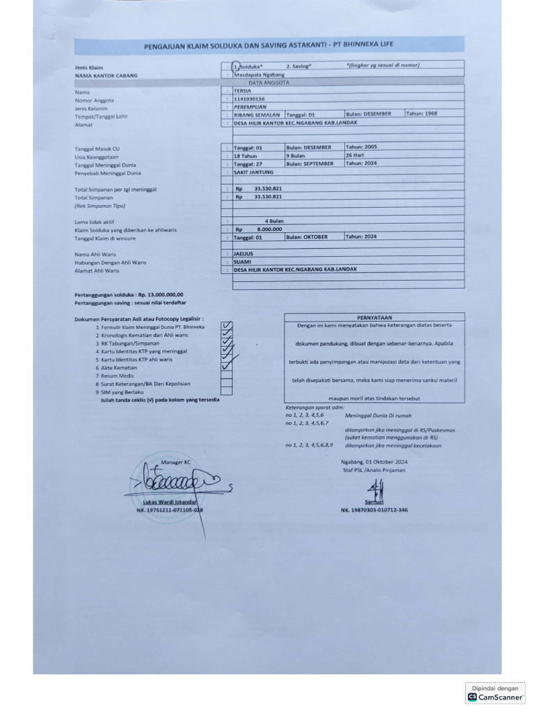 0014-00036406-Tersia-Sampul Klaim | PDF