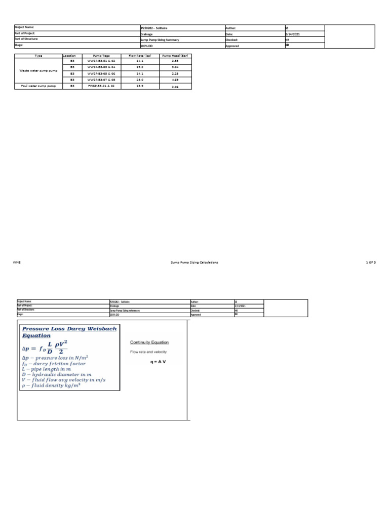 08sump Pump Sizing Caclulation Pdf Pump Hydraulics 8513