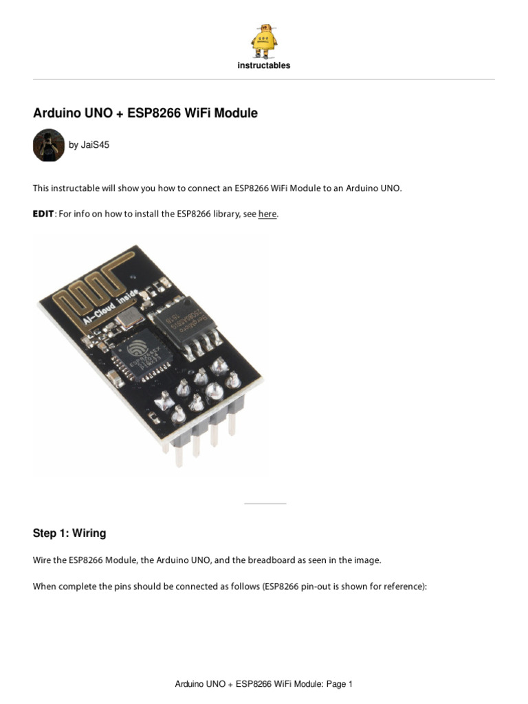 Arduino UNO ESP8266 WiFi Module | PDF | Arduino | Computing