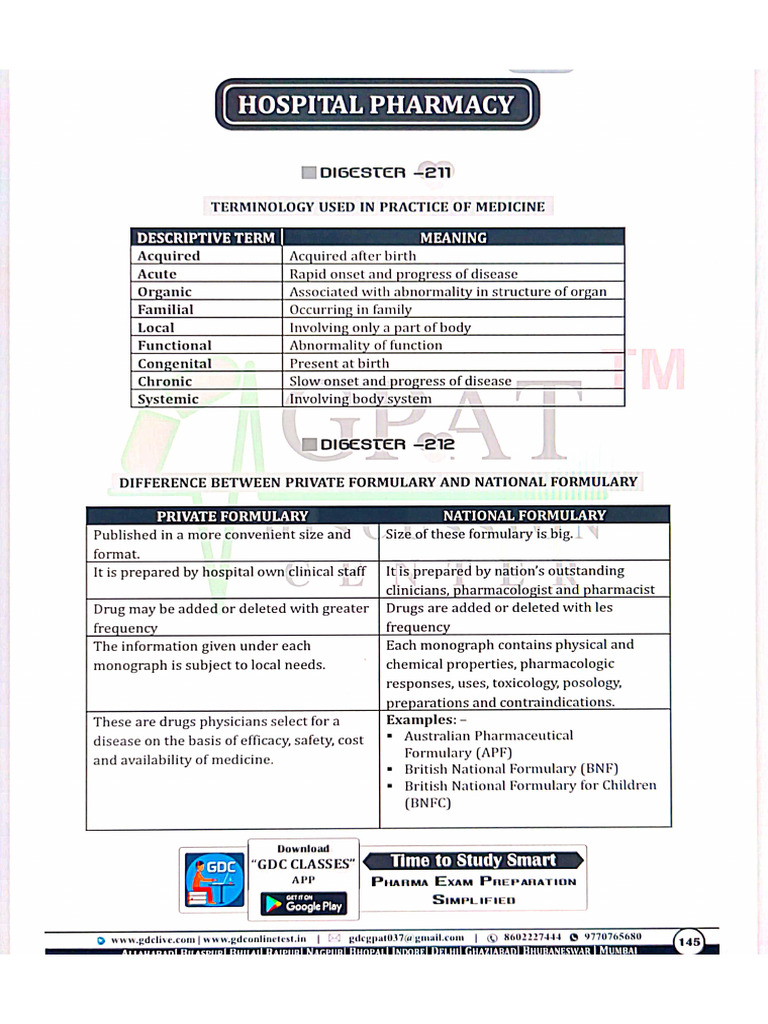 Hospital Pharmacy Digester | PDF