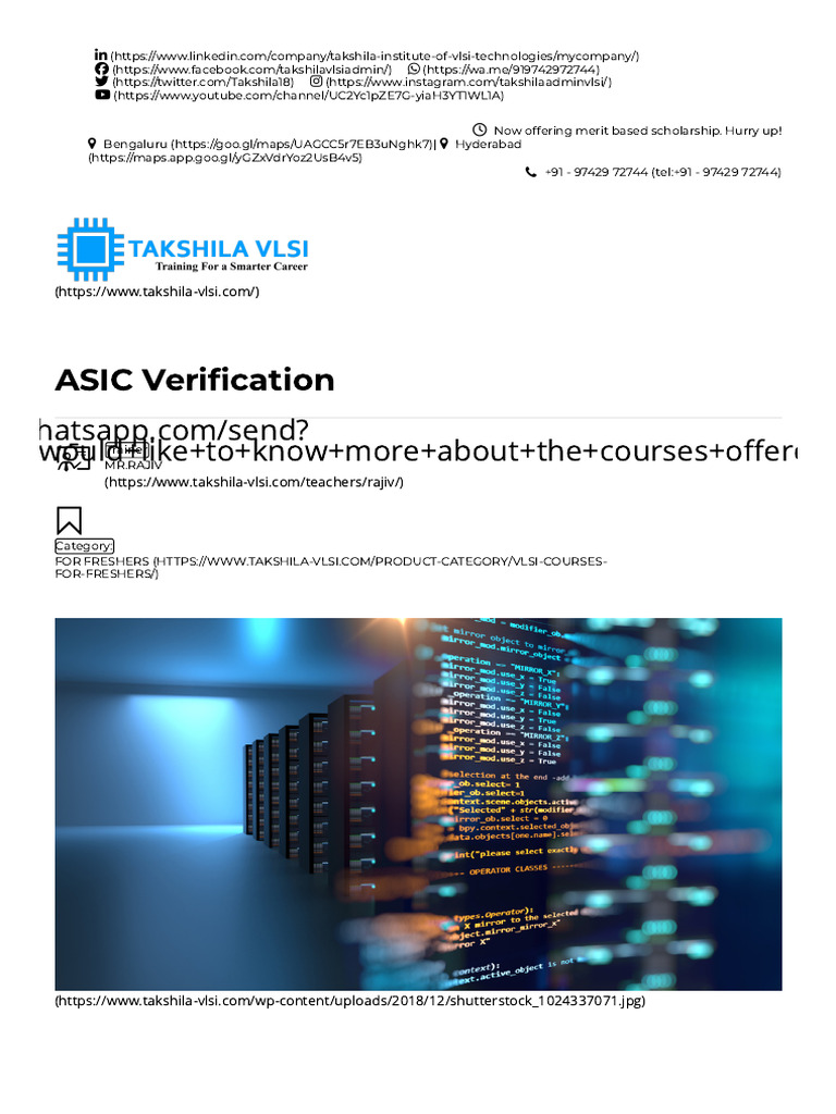 ASIC Verification: Would+like+to+know+more+about+the+courses+offere | PDF | Hardware Description ...