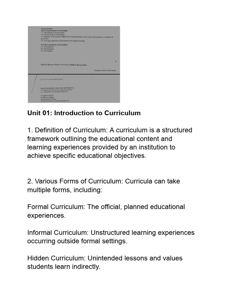 curriculum Development outline Mid | PDF | Curriculum | Learning