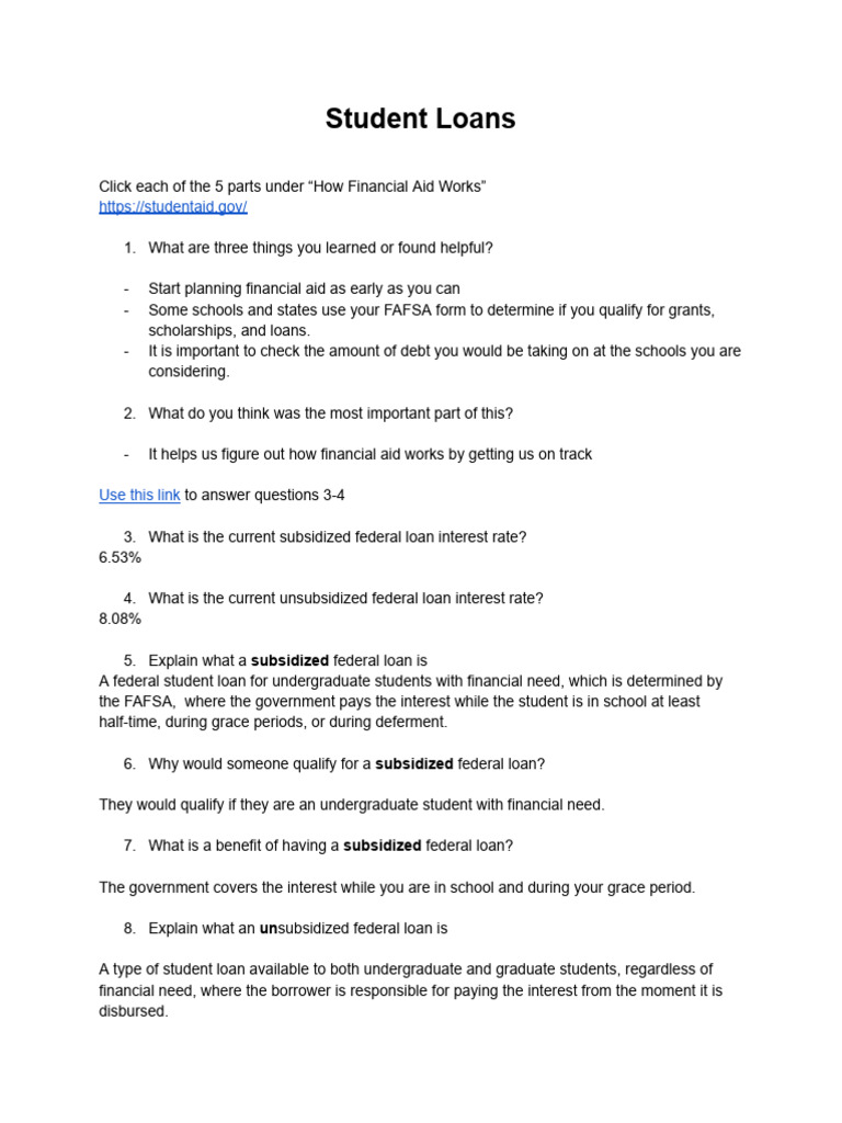 Understanding Student Loan Types | PDF | Loans | Student Loans In The ...