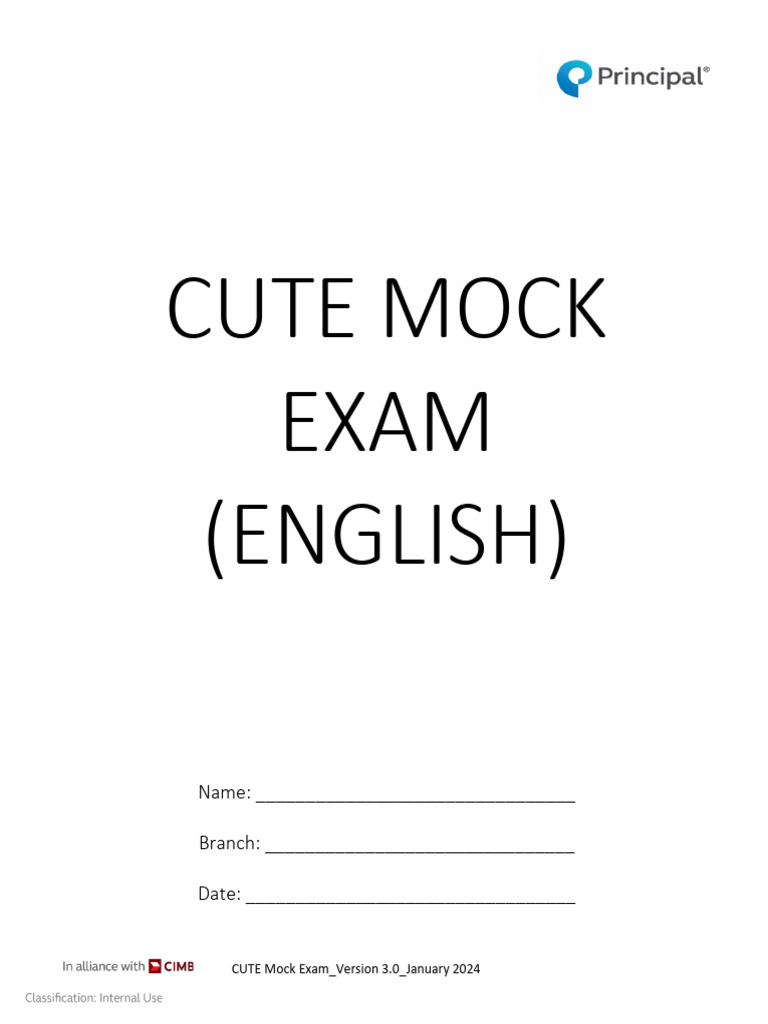 CUTE MOCK EXAM Version 3.0_as at Jan 2024 | PDF | Investing | Present Value