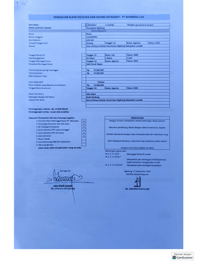 0014-00037402-Nawir-Sampul Klaim | PDF