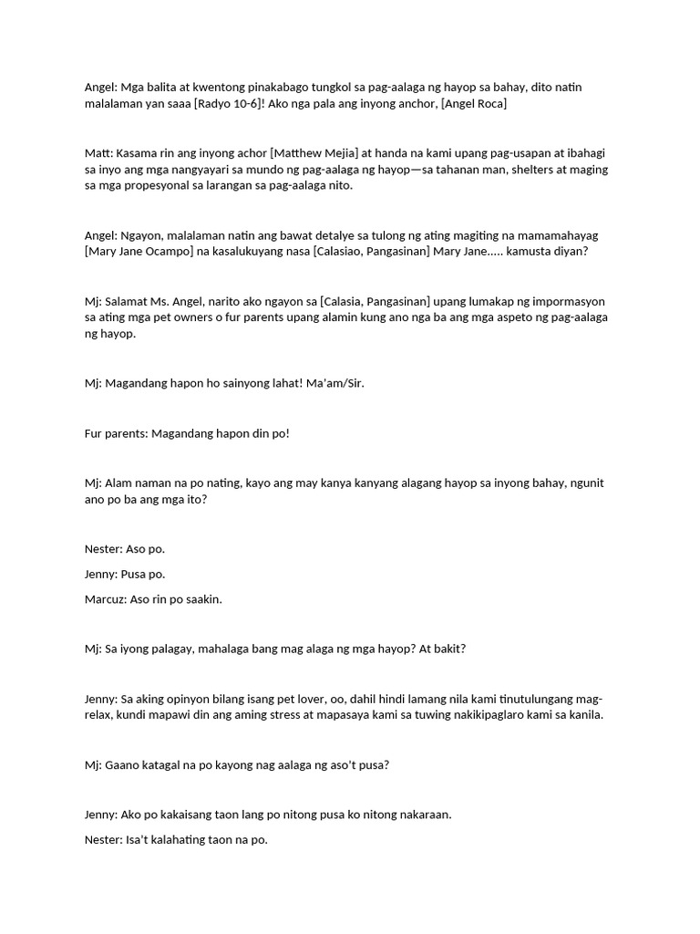 Script-Radyo-10-6 | PDF