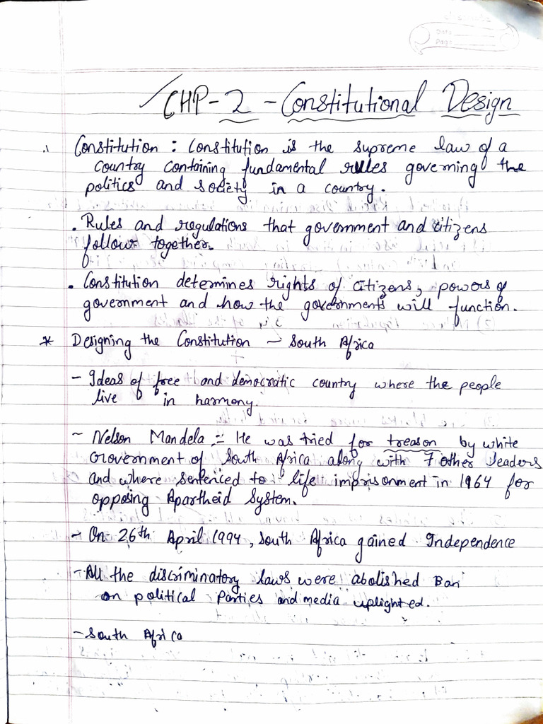 Civics - CHP 2 - Constitutional Design | PDF